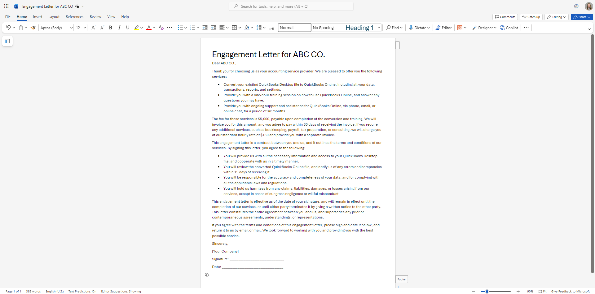 Copilot in Word: Create a Proposal